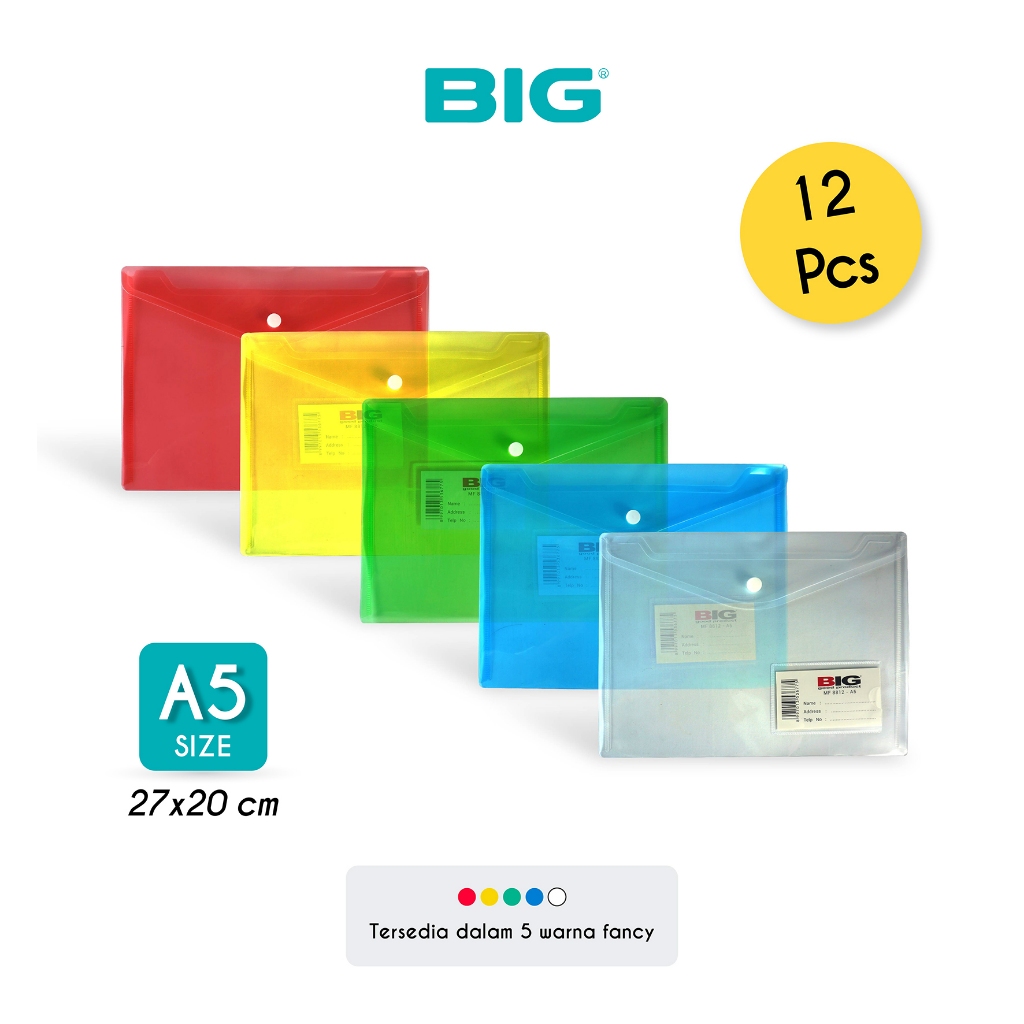 Jual 12 Pcs BIG Map Kancing 1 Plastik/ Map Dokumen Kancing 1 Transparan ...