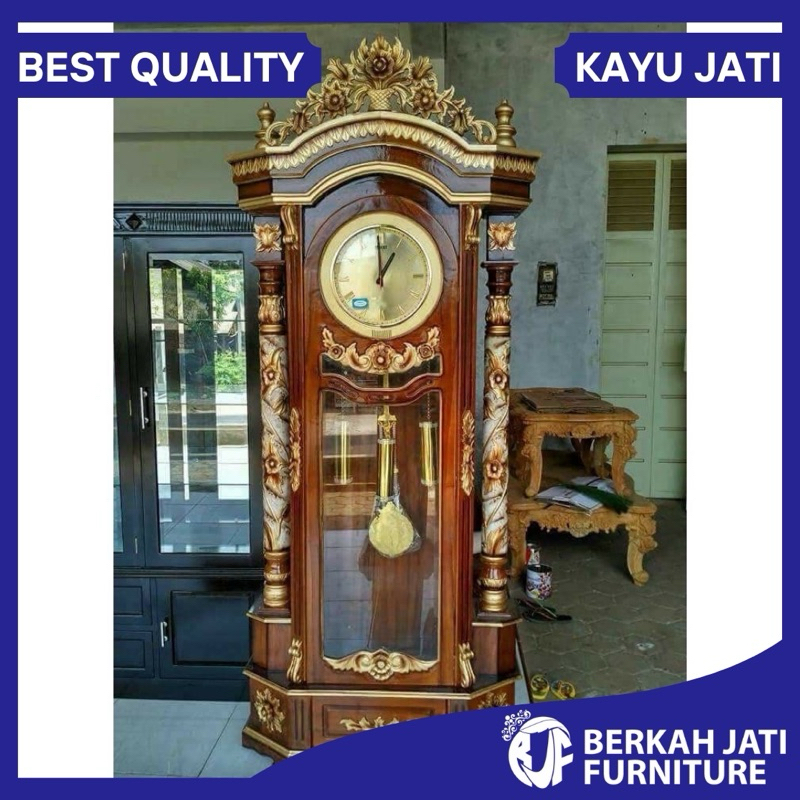 Jual Almari Jam Hias Mawar Jati Berkualitas | Shopee Indonesia