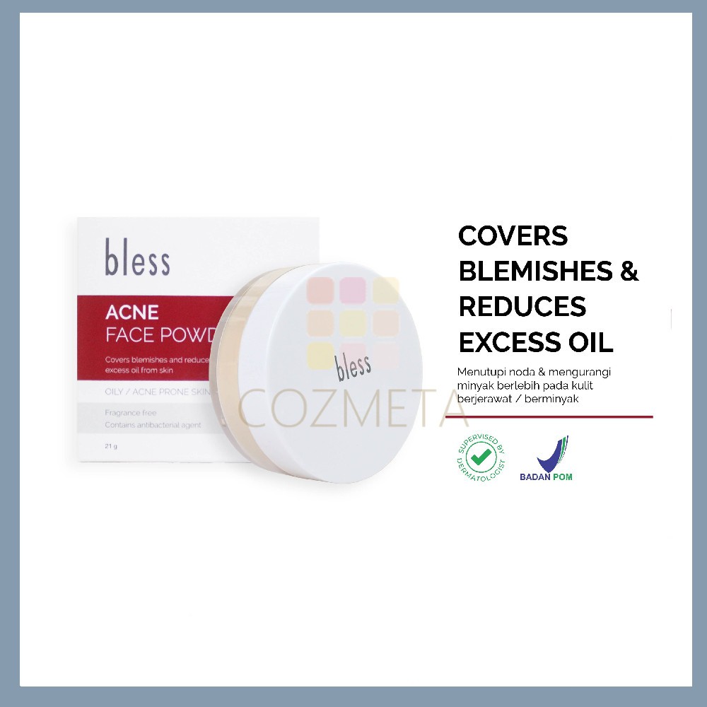 Jual Bless Acne Face Powder Box Bedak Tabur Wajah Tempat | Shopee Indonesia