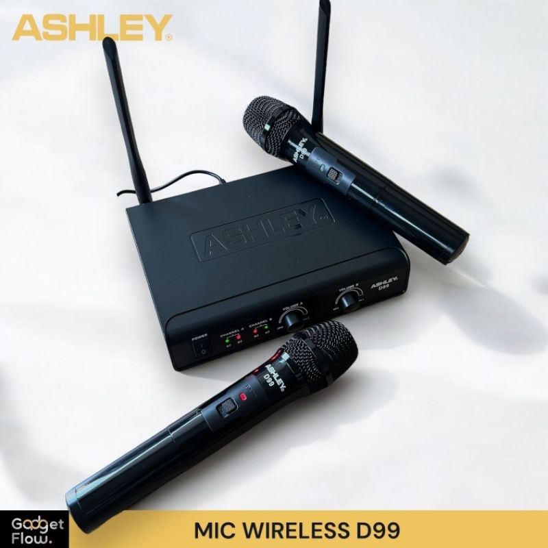 Jual Mic Microphone Wireless ASHLEY D99, 2 Mic 1 Receiver ORIGINAL RESMI | Shopee Indonesia