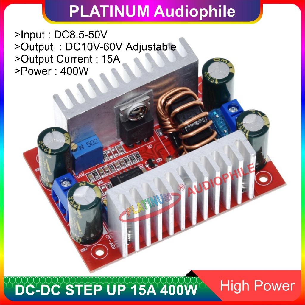 Jual Step Up 15A 400W High Power DC-DC Buck Converter modul + Constant Current High Power SU ...