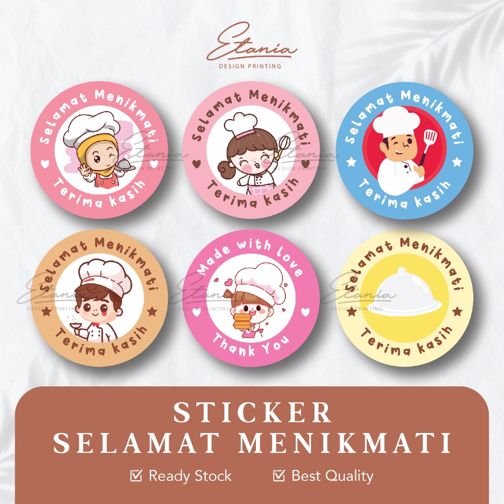 Jual sticker selamat menikmati label makanan sticker terima kasih ...