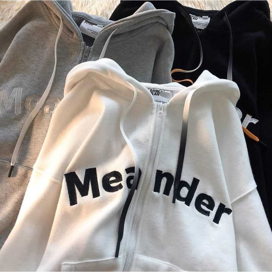 Jual jacket sweater resleting wanita/logo MEANDER bisa di pake untuk ...