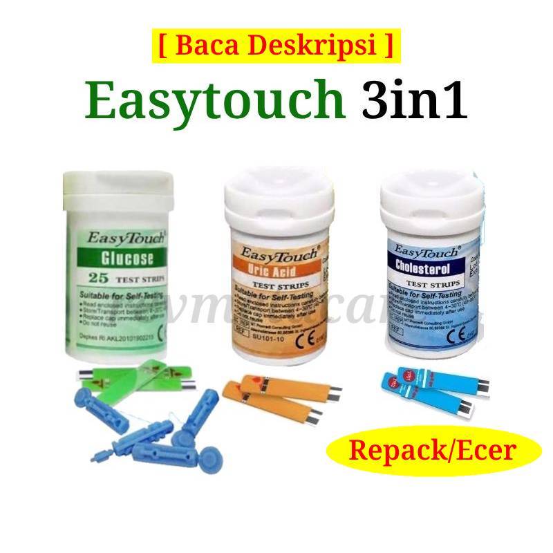 Jual Strip Easy Touch 3 in 1 Tes Cek Ukur Gula Darah, Asam Urat ...