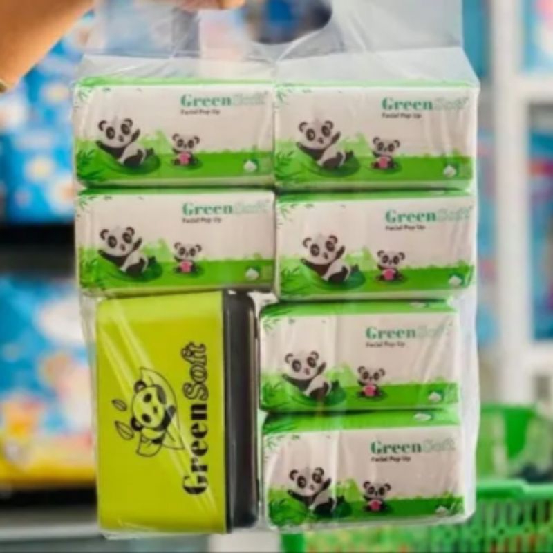 Jual Tissue Tisu Green Soft Pop Up 130's ( Paket isi 6pcs Free Kotak ...