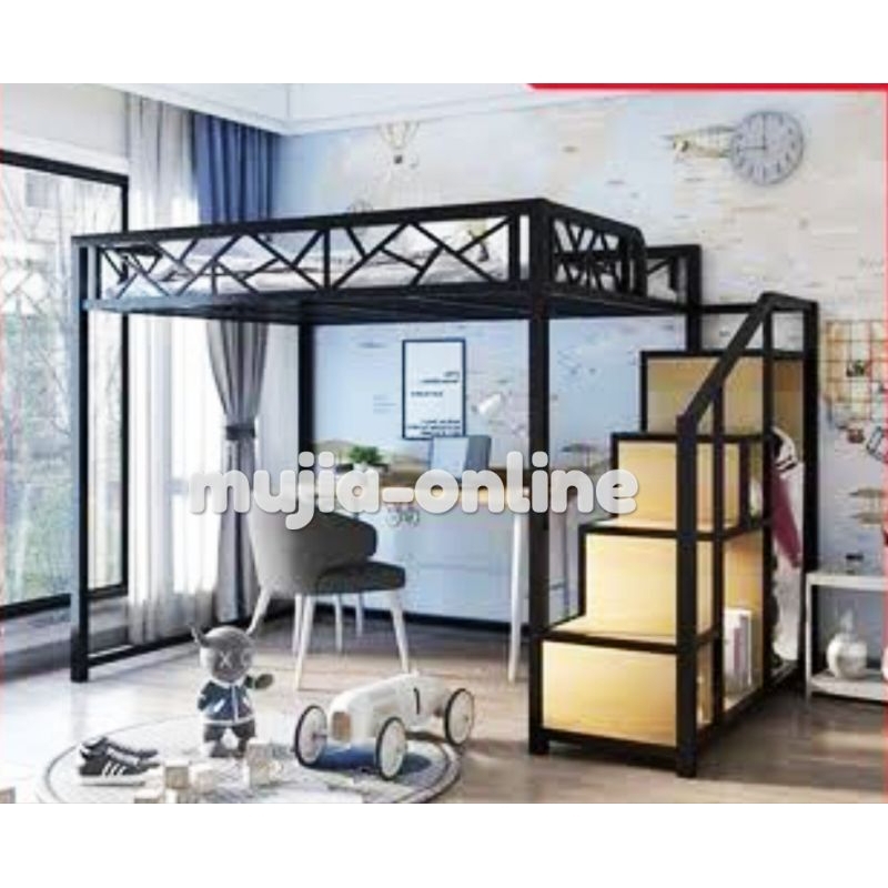 Jual Mezzanine ranjang tingkat besi loft bed susun atas Costum Mewah ...