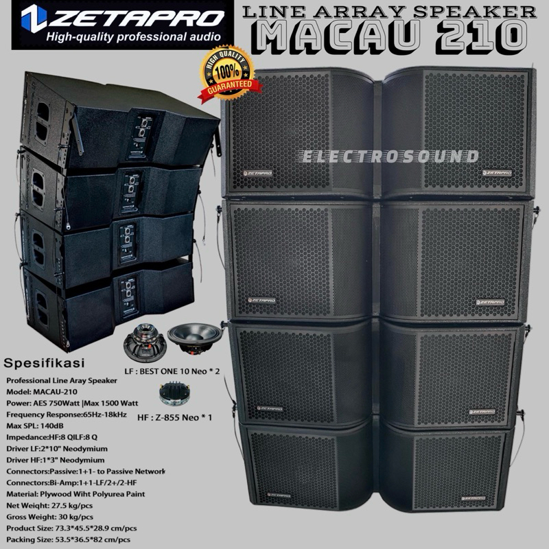 Jual SPEAKER PASIF LINE ARRAY 2 x 10 Inch NEODIUM ZETAPRO MACAU 210 ...