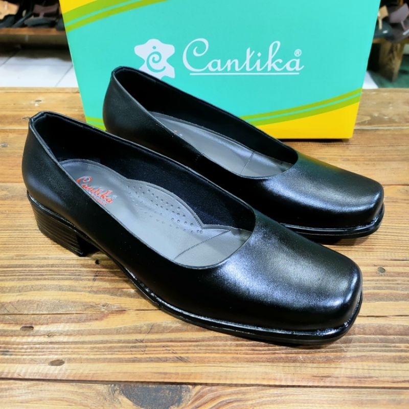 Jual SEPATU PANTOFEL FORMAL WANITA KULIT SAPI ASLI 100% - A.30 HITAM ...