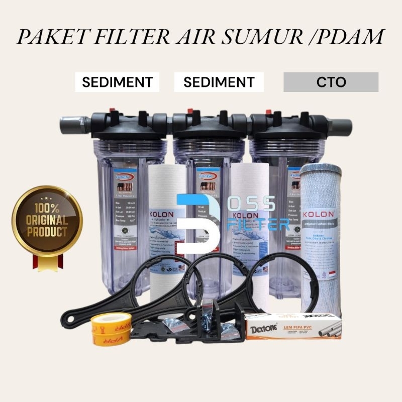 Jual PAKET FILTER AIR SUMUR/PDAM 3 TAHAP PENYARINGAN / HOUSING FILTER ...