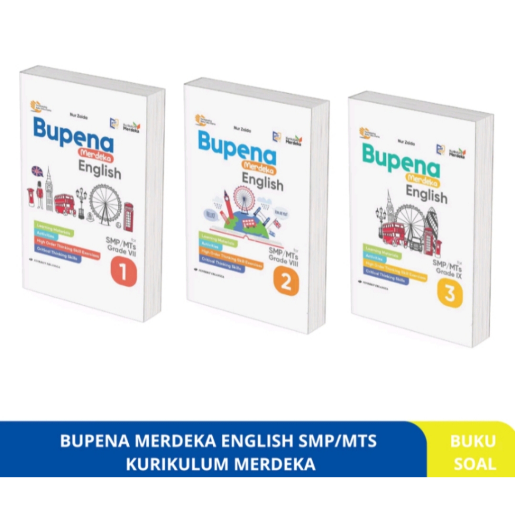 Jual ORI harga satuan buku teks BUPENA English kurikulum merdeka untuk SMP/Mts kelas 7,8,9 ...