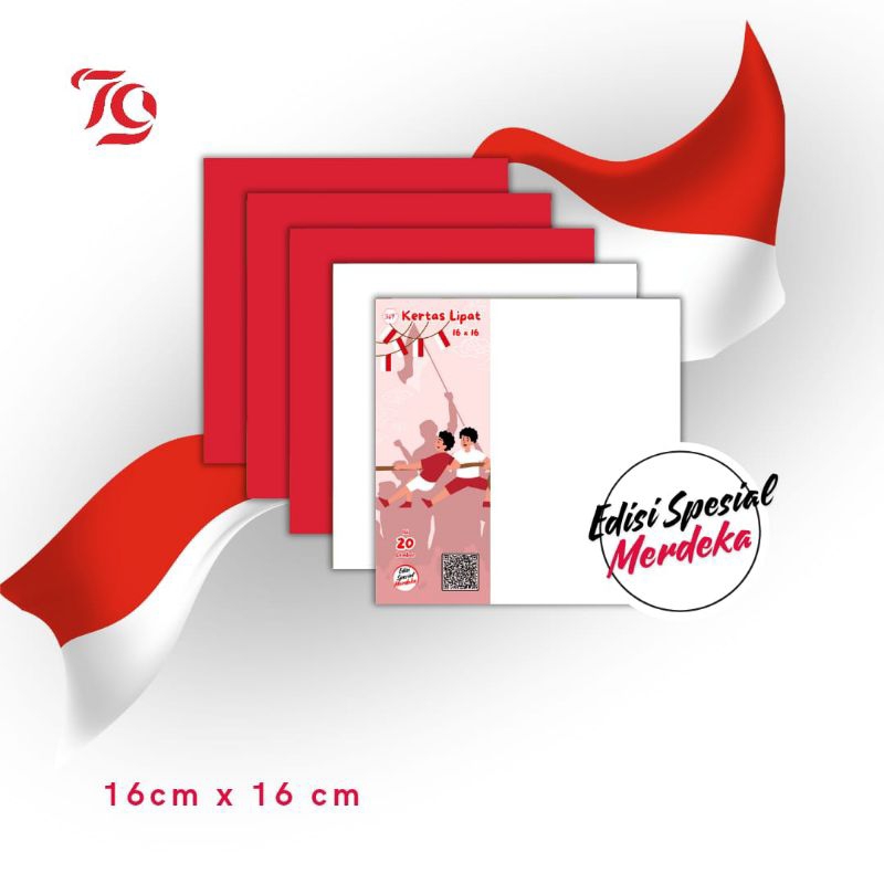 Jual 369 - Origami/Kertas Lipat Special Edition Warna Merah Putih 17 ...