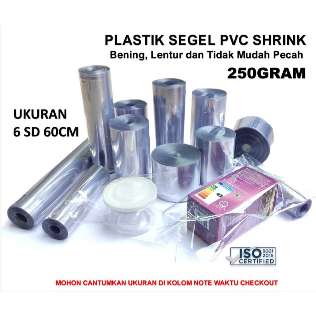 Jual 250gram PLASTIK SHRINK PVC Segel Termurah Ukuran Terlengkap Segel ...