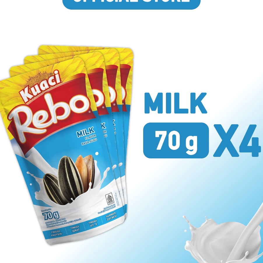 Jual Restok Gan Rebo Kuaci Bundling 4 Pcs Varian Rasa Milk 7 Gram