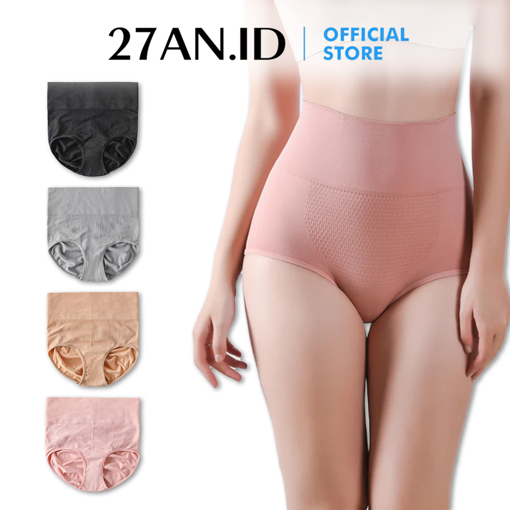 Jual (27AN.ID) Celana Dalam Wanita B118 Bahan Katun Briefs Elastis Seamless Mid Waist CD Wanita ...
