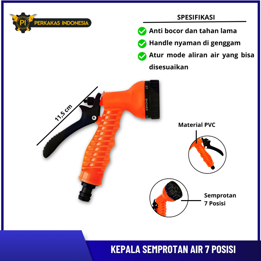 Jual Kepala Semprotan Air Pistol PVC 7 Posisi Pola Semprot Penyemprot ...