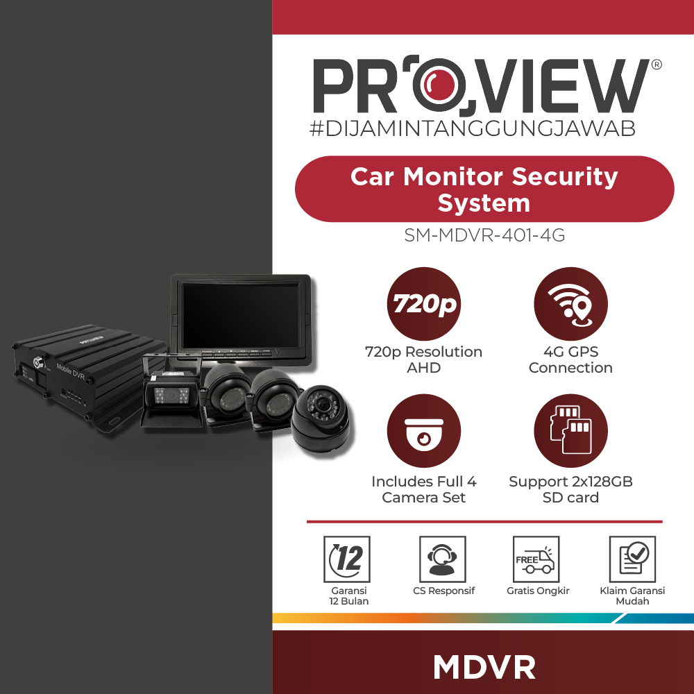 Jual PROVIEW 4 Channel Mobile DVR 3G & 4G - SM-MDVR-401-4G | Shopee ...