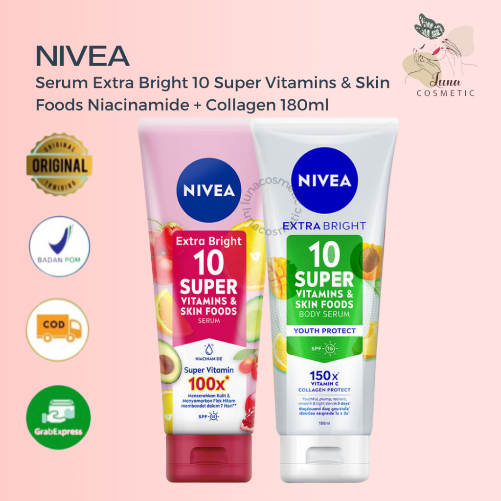 Jual NIVEA Serum Extra Bright 10 Super Vitamins & Skin Foods ...