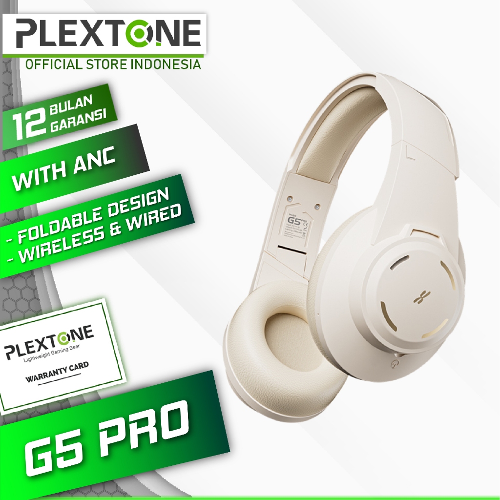 Jual Plextone Xmowi G5 Pro Headset Foldable Wireless with ANC | Shopee ...