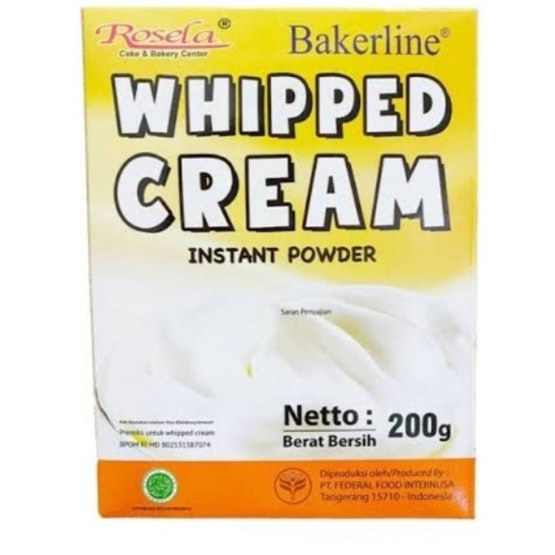 Jual BAKERLINE WHIPPED CREAM 200G | Shopee Indonesia