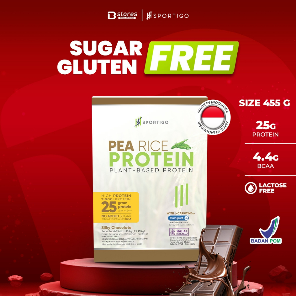 Jual Sportigo Vegan Plant Protein - Pea Rice Isolate Powder 455g Bstores | Shopee Indonesia