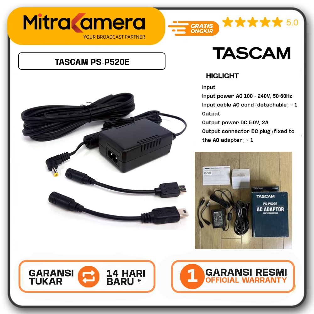 Jual Tascam PS-P520E (AC adapter kit for TASCAM hand-held products ...