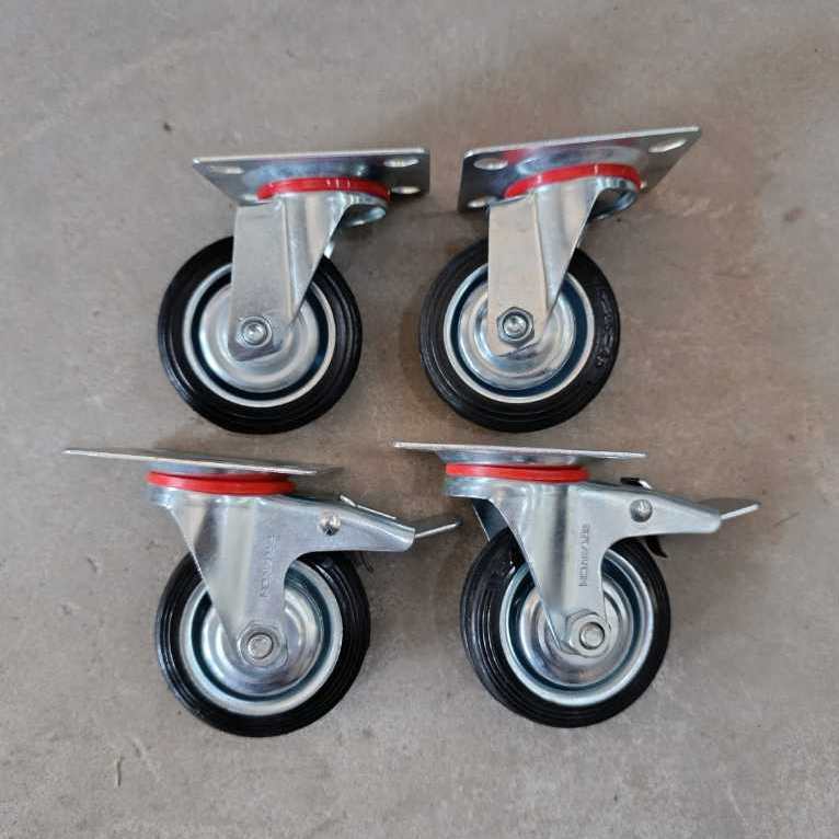 Jual PAKET 4PCS Branch Roda Trolley 3 inch / Roda Troli Karet/Nylon ...