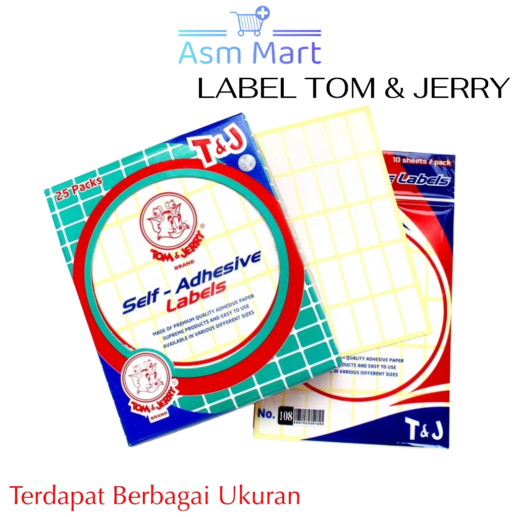 Jual ASM - ATK025 LABEL TOM & JERRY SEMUA UKURAN / LABEL STICKER PAD ...