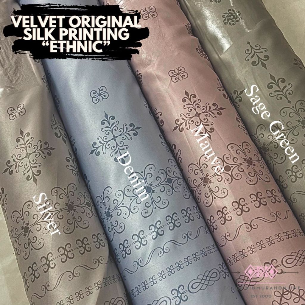 Jual Kain Satin ROBERTO Printing Motif Ethnic Ultra Silk 2024 Kilap ...