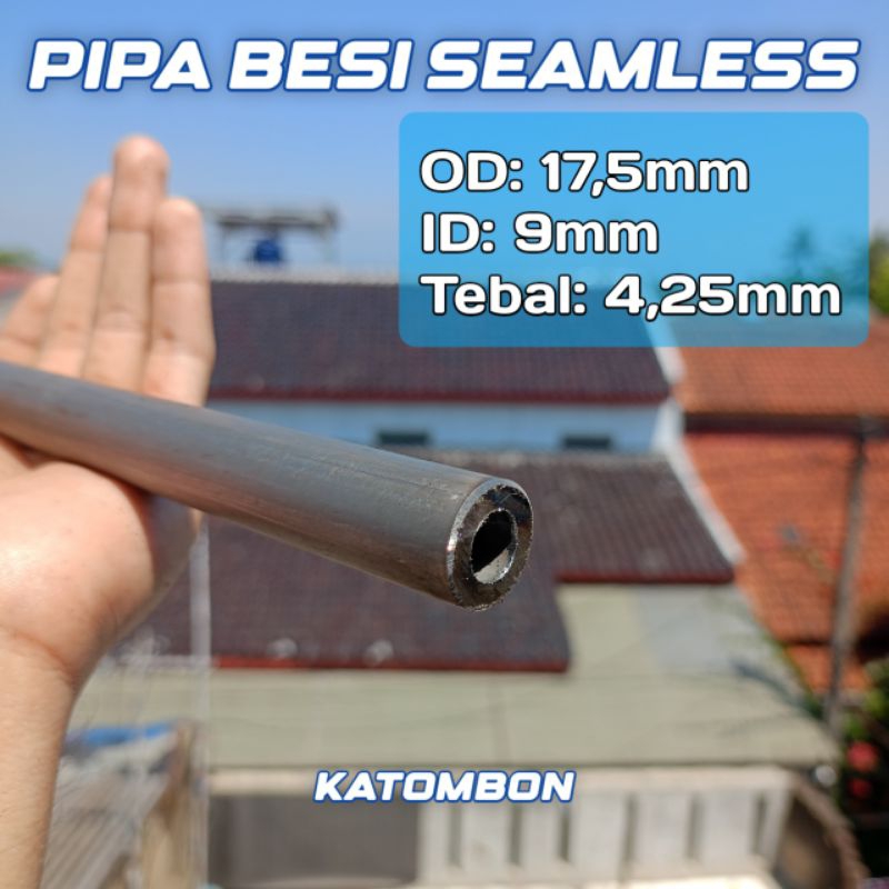 Jual pipa besi seamless od 17,5mm od 9mm tebal 4,25mm panjang 30cm | Shopee Indonesia