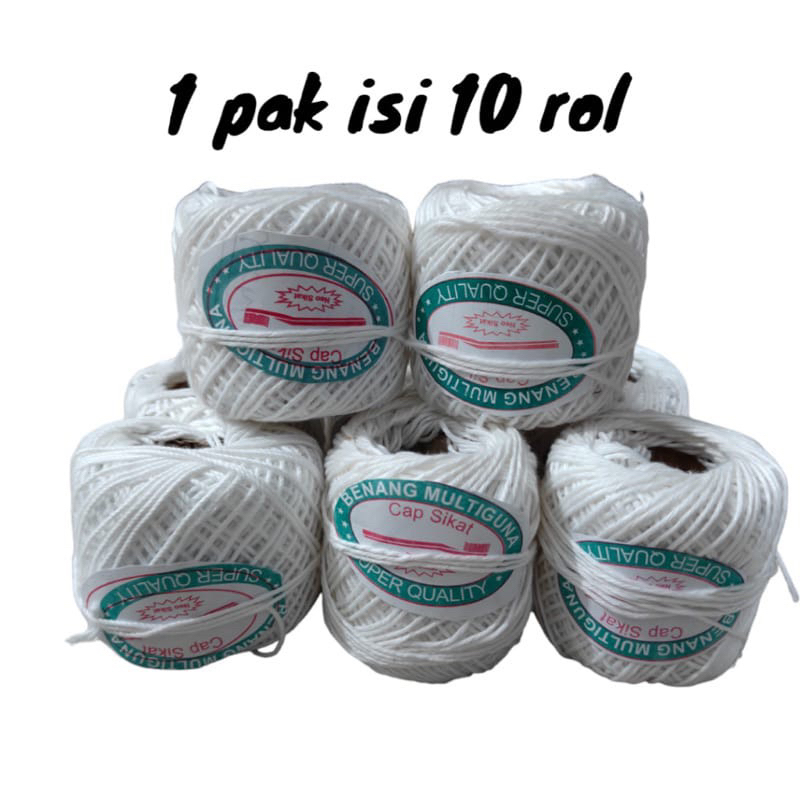Jual (isi 10rol) Benang kasur / Tali bendera / Tali rami / benang ...