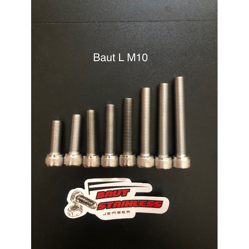 Jual Baut L stainless ukuran M10 (baut 14) ecer 304 A2-70 | Shopee ...
