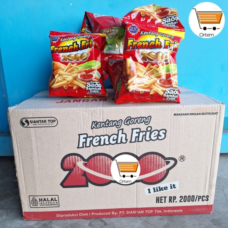 Jual FRENCH FRIES 2000 KENTANG GORENG DENGAN SAOS SAMBAL | 1 DUS | 40 ...