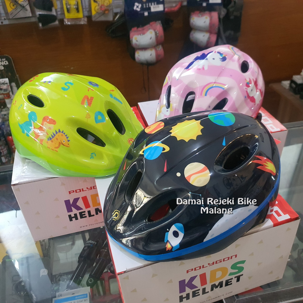 Jual Helm sepeda anak Polygon Dino - Space - Unicorn | Shopee Indonesia