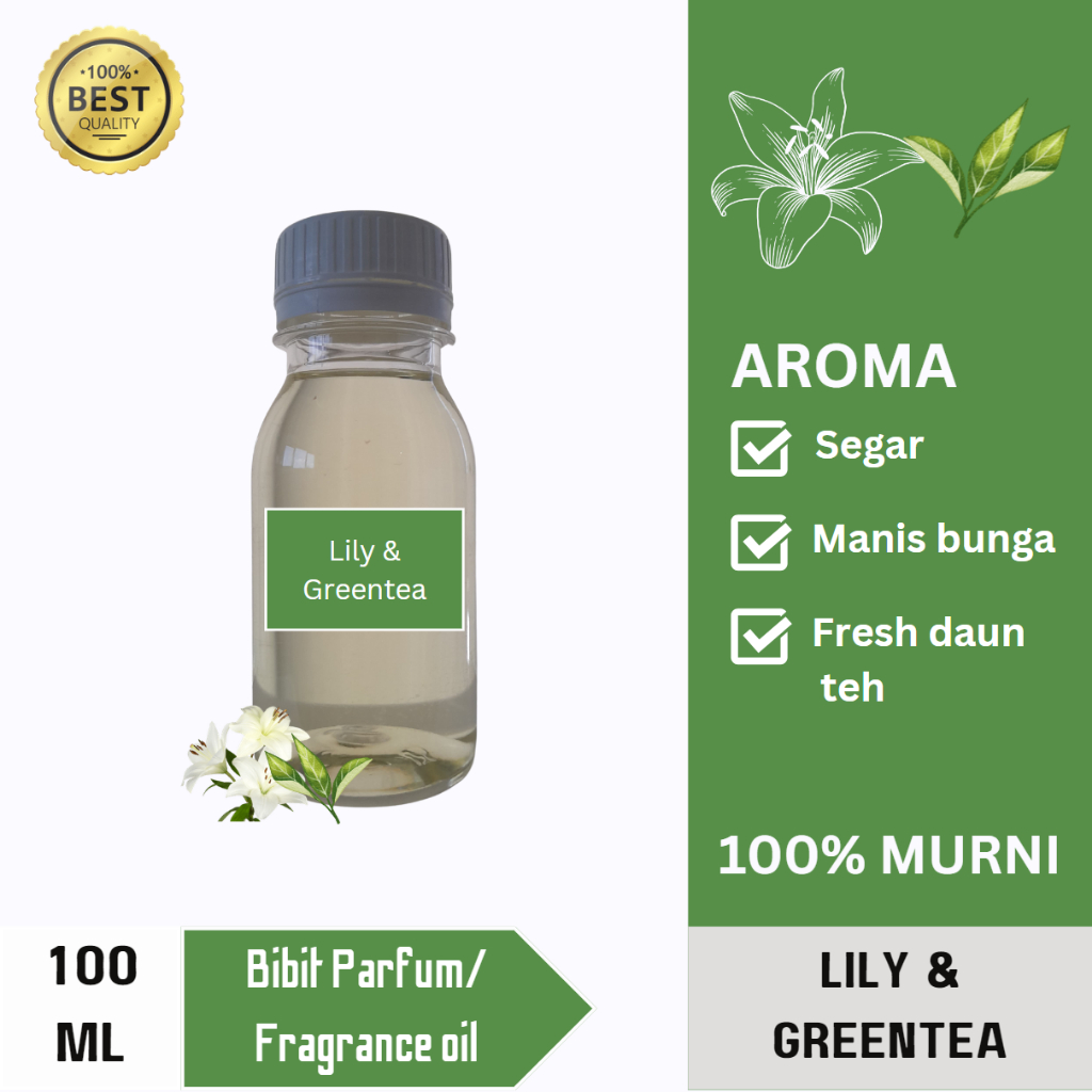 Jual Bibit Parfum | Fragrance Oil | Lily & Greentea | 100 ml | Shopee ...