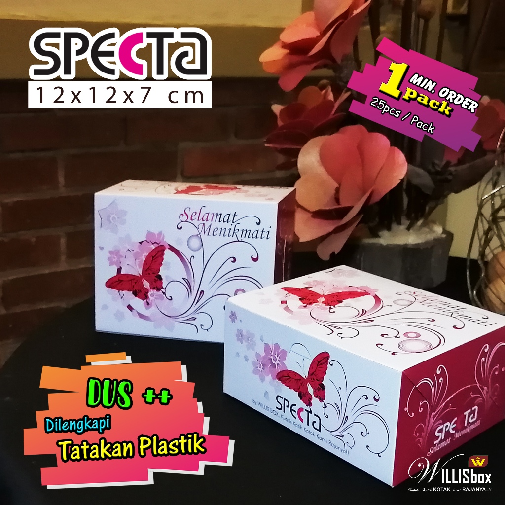 Jual Snack Box 12x12x7 SPECTA Laminasi / Kotak Kue, Kotak Snack, Snack ...