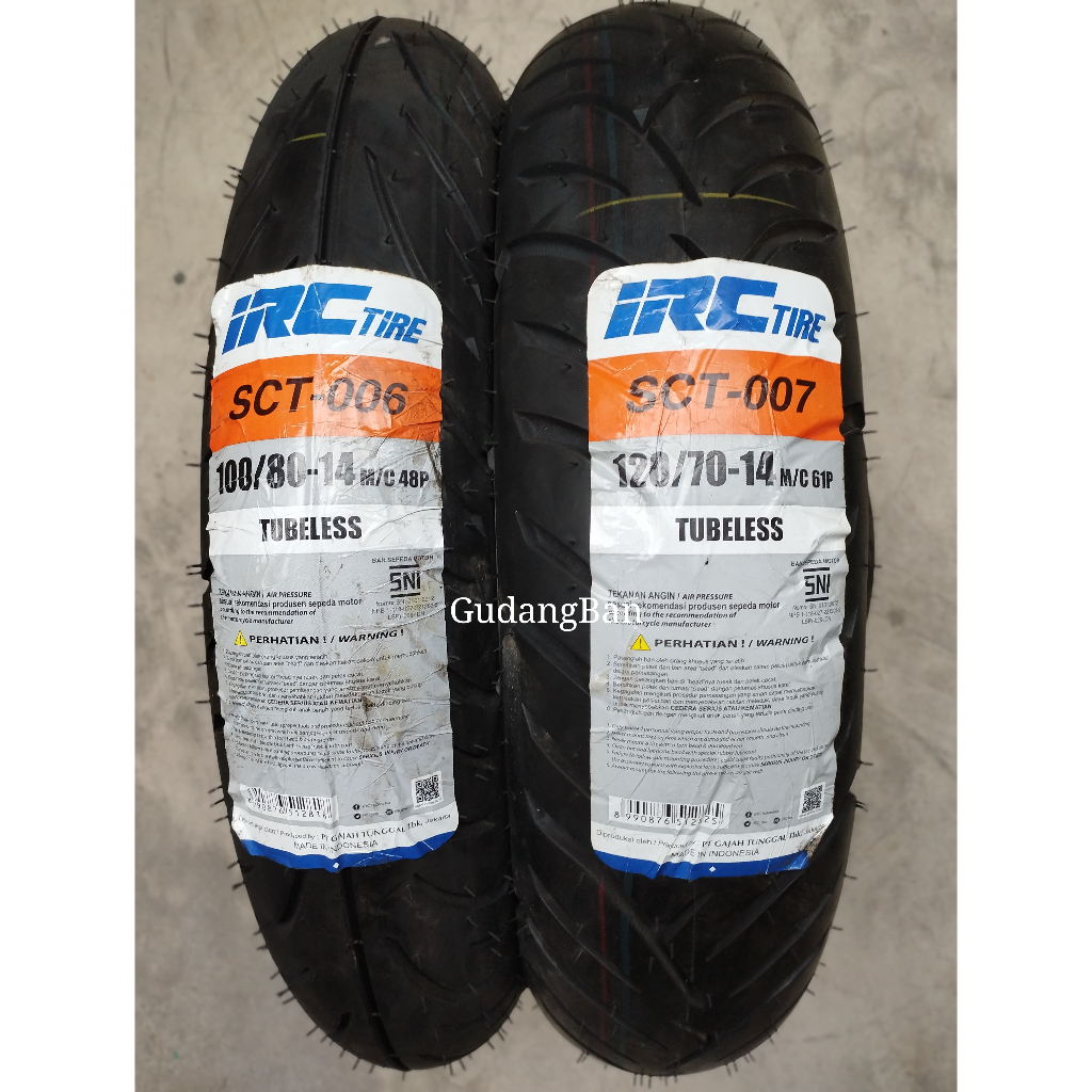 Jual PAKET BAN MOTOR IRC 100 80 14 SCT006 & 120 70 14 SCT007 PRODUKSI 2025 PCX 150 / VARIO 160 ...