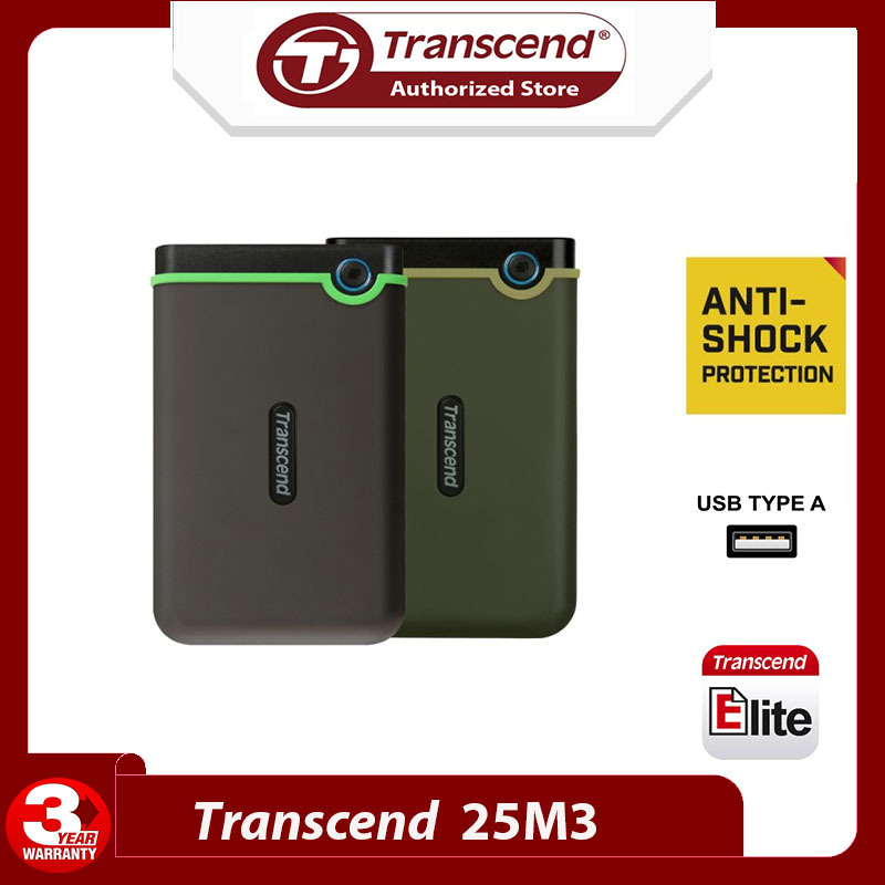 Jual Transcend StoreJet 25M3 1TB - HDD HD Hardisk External Antishock ...