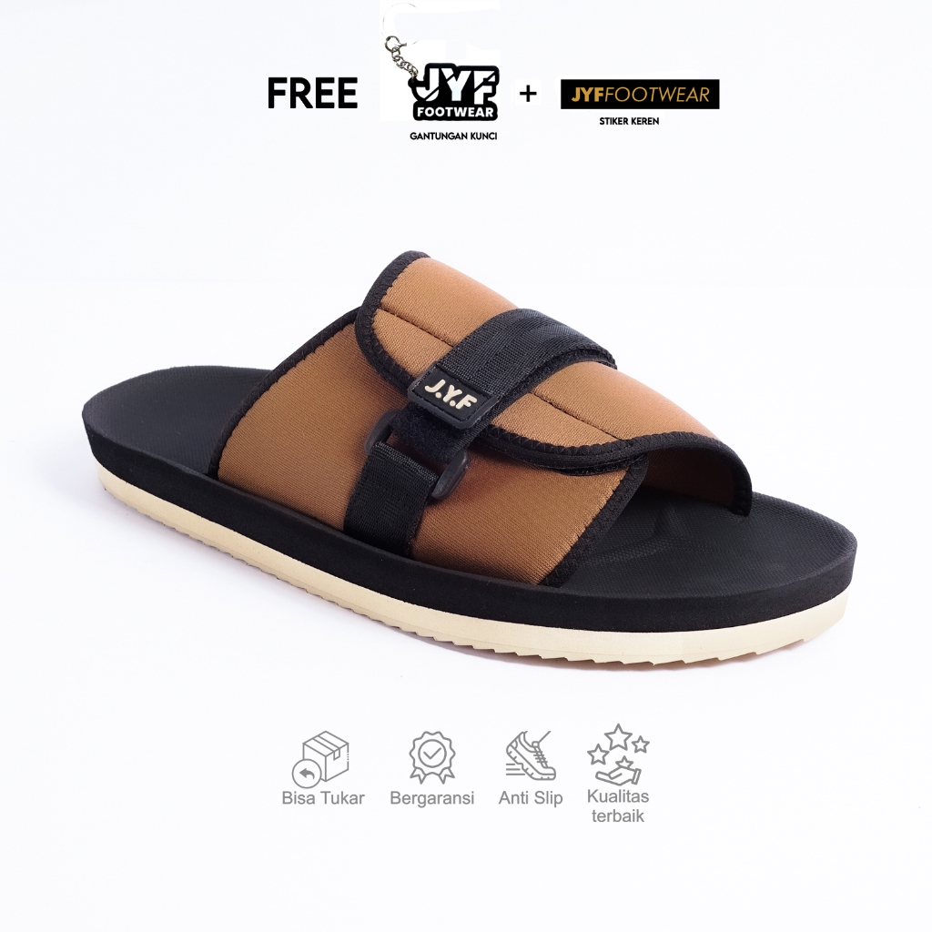 Jual JYF - Folks Brown Sandal Pria Kasual | Shopee Indonesia