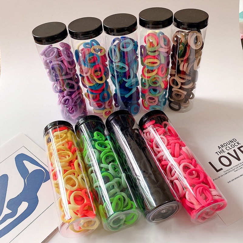 Jual 115PCS Karet Rambut Donat Mini Botol Ikat Rambut Donat Mini Botol ...