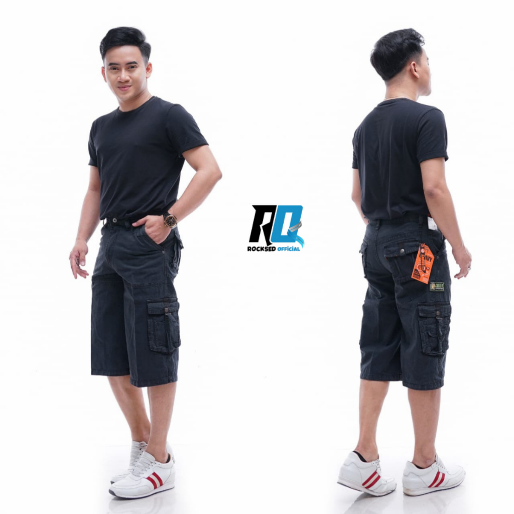 Jual Celana Pendek Kargo Gunung 3/4 Bahan Katun Twill Kimpul Celana Cargo Pendek Pria Model ...
