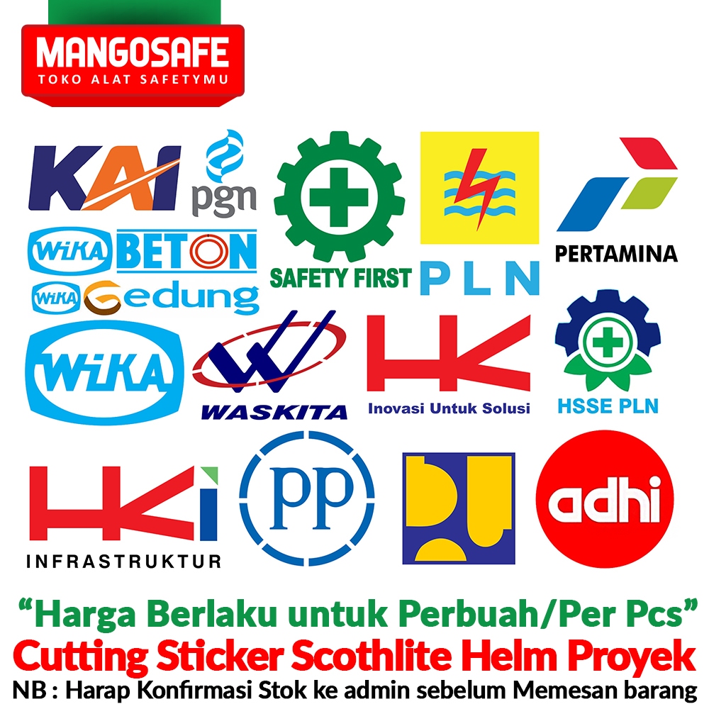 Jual Cutting Sticker Helm Safety Proyek Logo K3 Safety First KAI KERETA ...