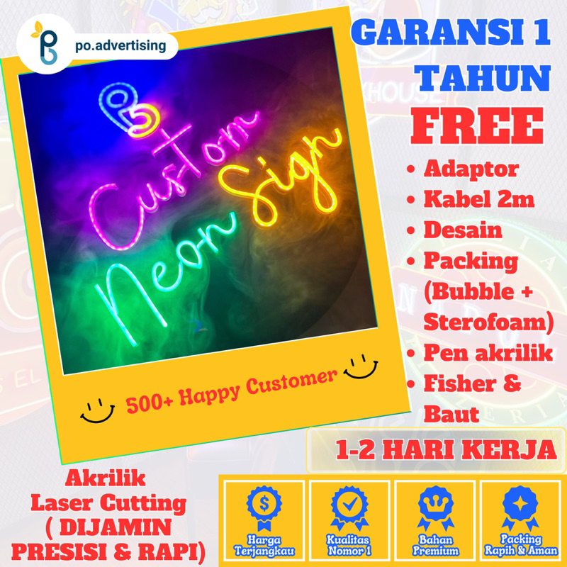 Jual Neon Flex Sign LED Custom Papan Nama/ Custom Neon Sign/ Dekorasi ...