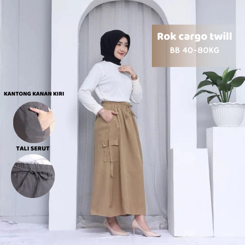 Jual PREMIUM Rok Cargo Wanita Twilll Katun Rok Skirt Wanita Model Korea ...