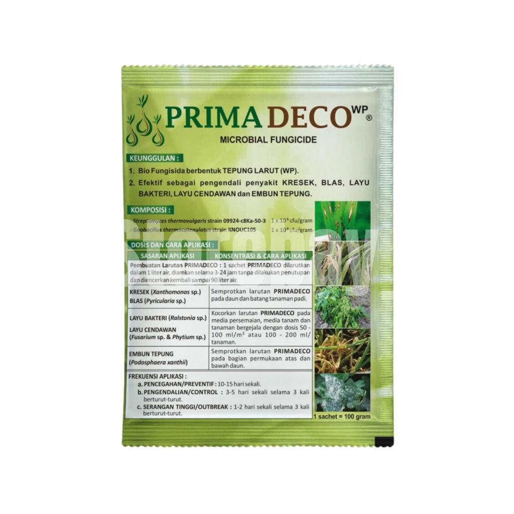 Jual PRIMADECO Bio Fungisida 100 Gr - Pengendali Penyakit tanaman Akibat Jamur, Kresek, Blas ...