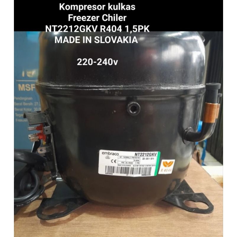 Jual Compresor Kulkas Freezer Chiler NT2212GKV R404 1,5PK MADE IN ...
