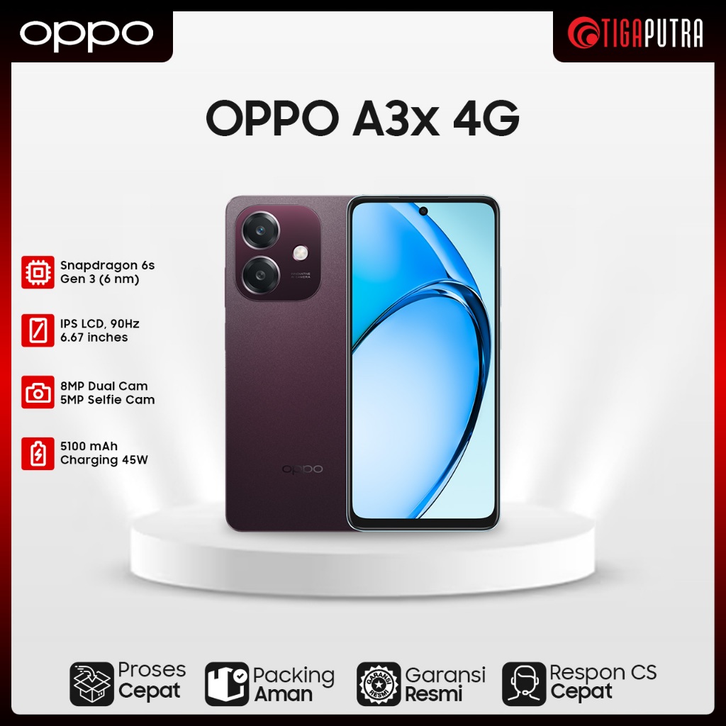 Jual Oppo A3x LTE (RAM 4GB, ROM, 64GB, Snapdragon 6s Gen 1) | Shopee ...