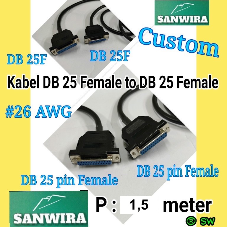 Jual Kabel DB 25 Female to DB 25 Female / Kabel DB 25 Female to DB 25 ...