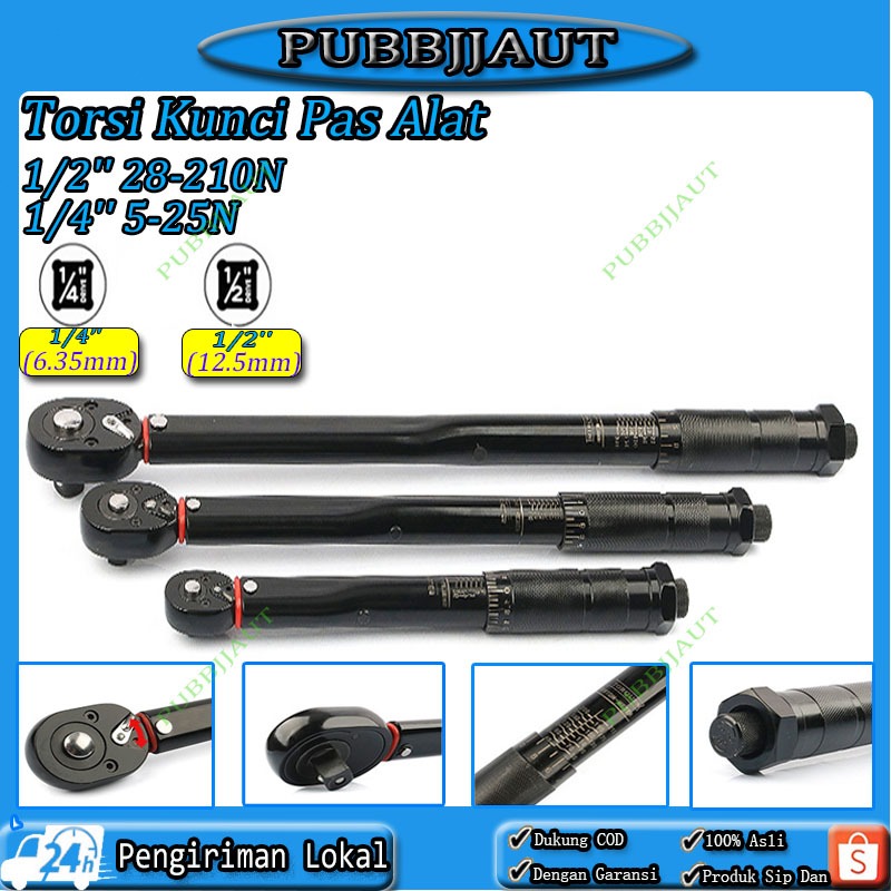 Jual Kunci Sok Set 1/4 1/2 Torsi Preset Torsi Kunci Pas Drive Alat 5 ...