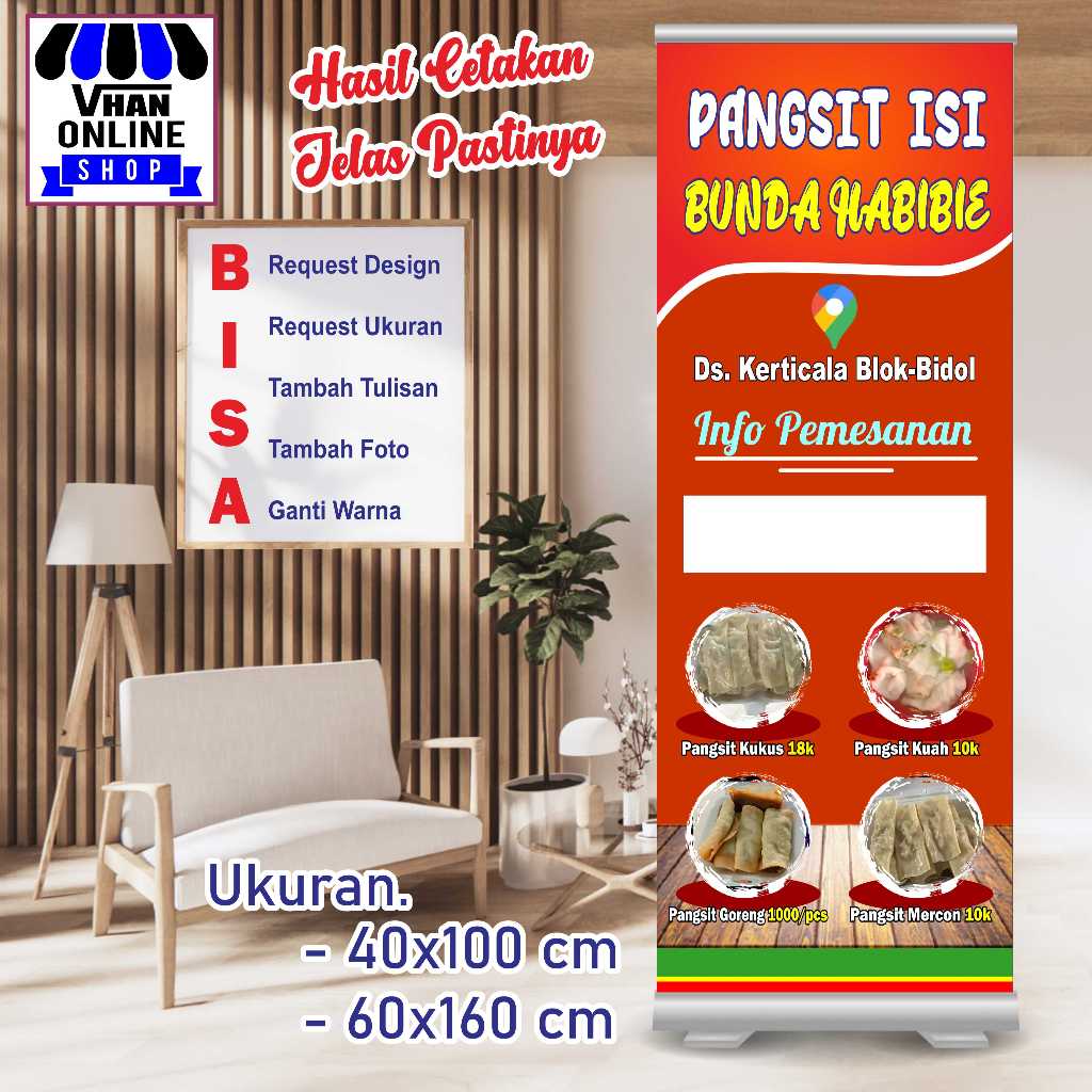 Jual Custom Banner Spanduk MMT Pangsit Isi Design Merah | Shopee Indonesia