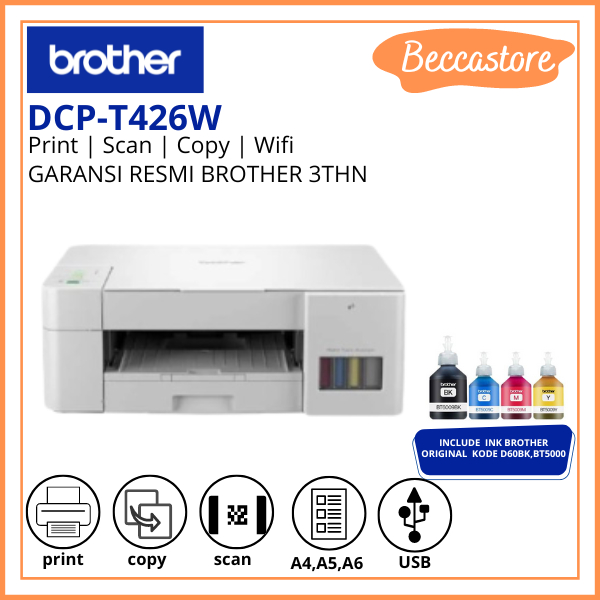 Jual Printer Brother T426W / DCP-T426W Refill Tank Printer PRINT-SCAN ...